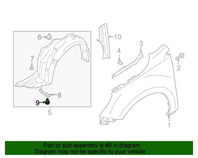 20x 8mm Wheel Arch Lining Guard Clips - Subaru Impreza Forester Legacy