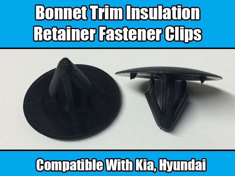 20x Black Plastic Clips for Kia Hyundai Bonnet Insulation Retainer