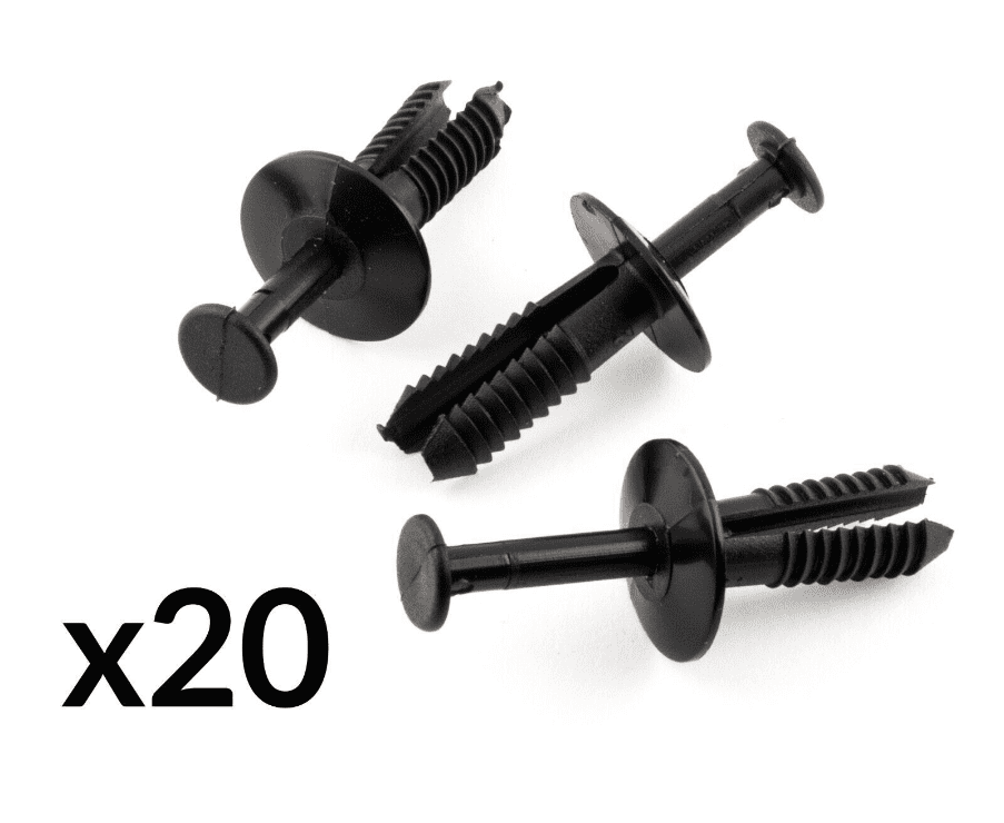 20x Black Plastic Panel Clip 6mm for BMW & Vauxhall Wheel Arch Bumper