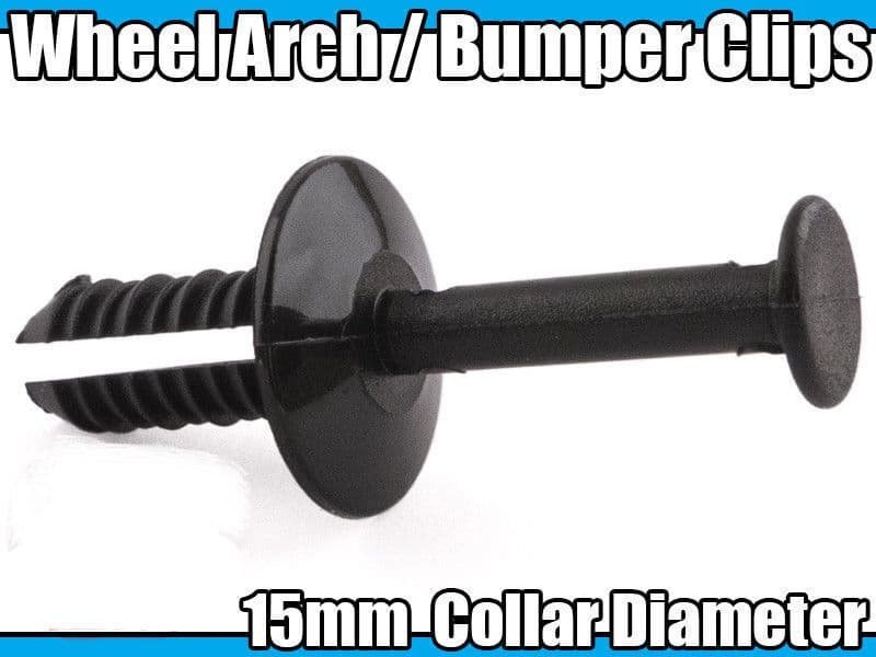 20x Black Plastic Panel Clip 6mm for BMW & Vauxhall Wheel Arch Bumper