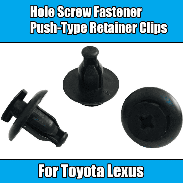 20x Black Plastic Push-Type Screw Fastener Clips for Toyota Lexus