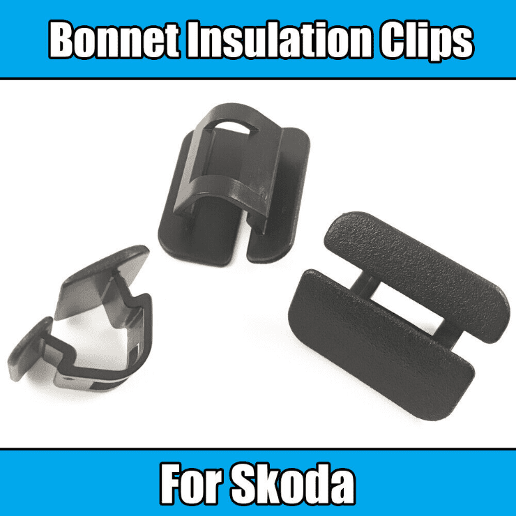 20x Black Plastic Retainer Clips for Skoda Bonnet Sound Insulation