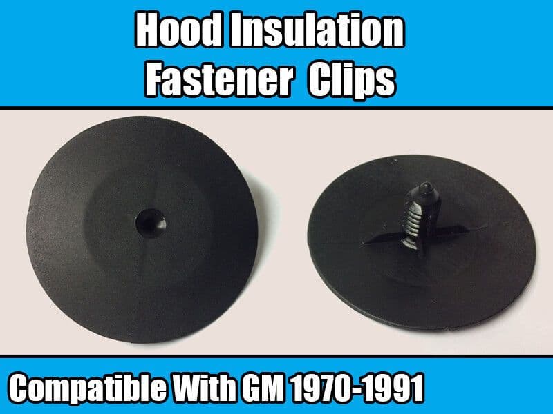 20x Black Plastic Rivet Retainer for GM 1970-1991 Bonnet Insulation