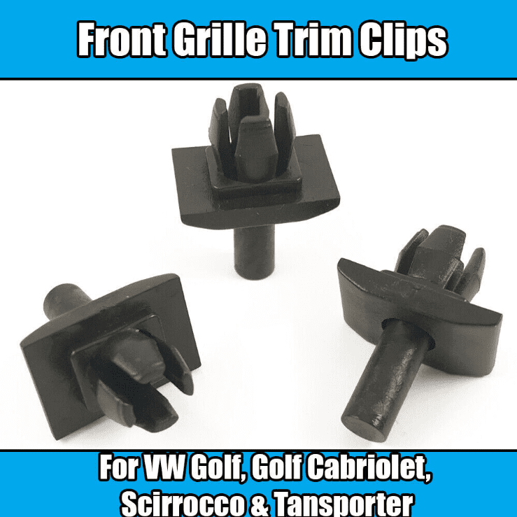 20x Black Trim Clips for VW Golf Mk1 Transporter T25 Front Grille