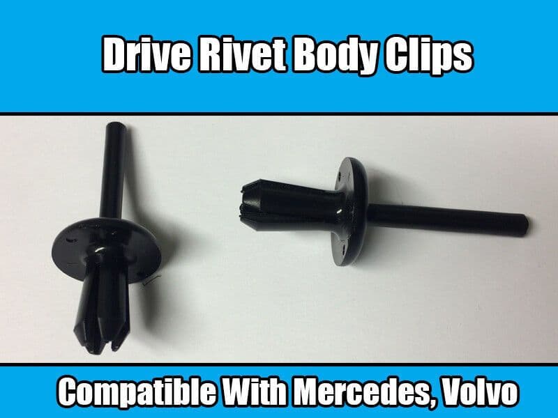 20x Black Plastic Clips for Mercedes Volvo Drive Rivet Body