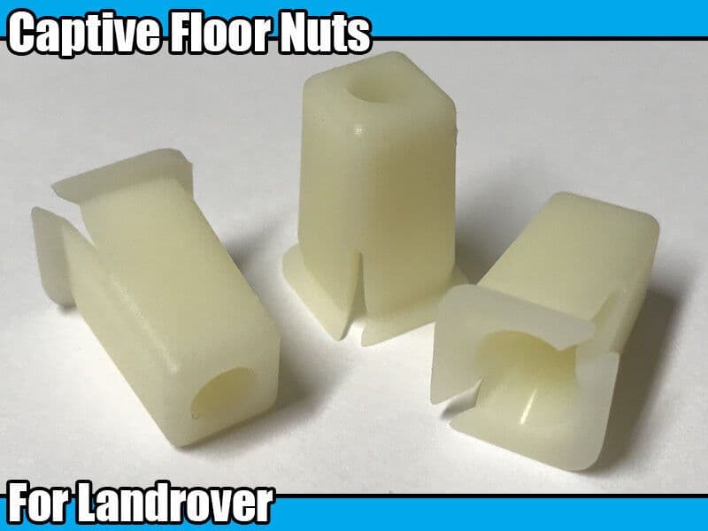 20x Floor Panel Fixing Captive Nut White Trim Clips for Land Rover Defender