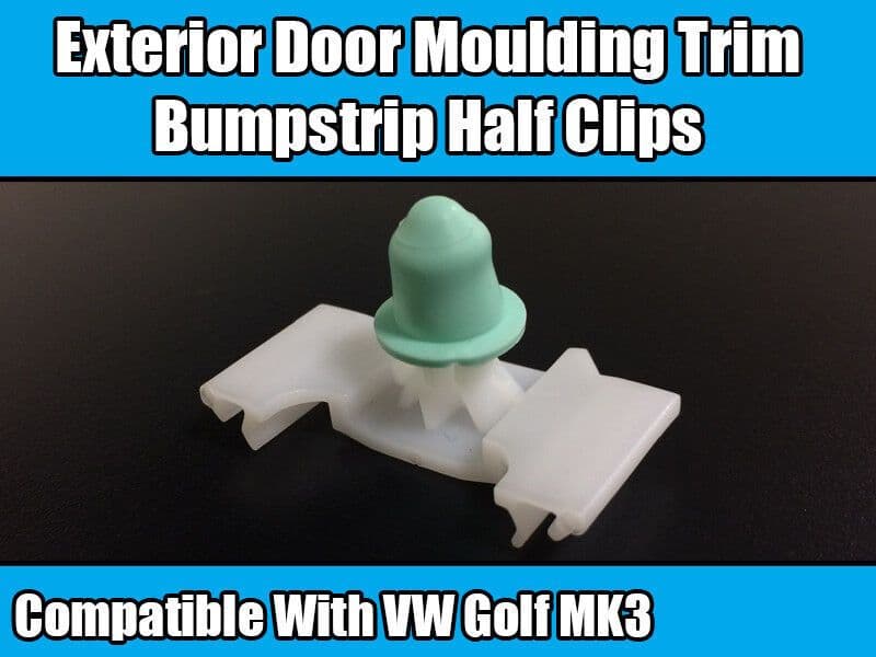 20x Half Clips for VW Golf Exterior Door Moulding Trim Bumpstrip White