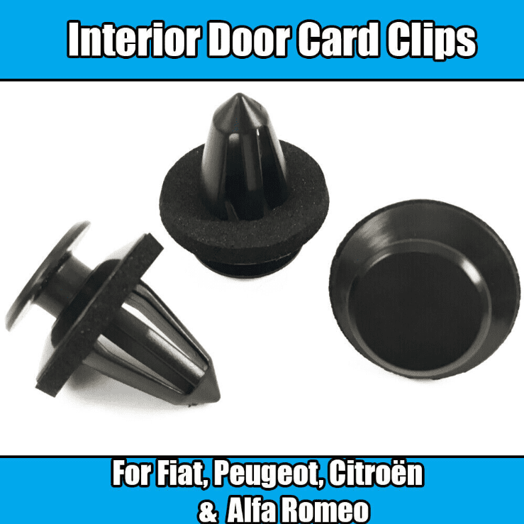 20x Black Plastic Trim Clips for Peugeot Bipper Van Door Card Panel