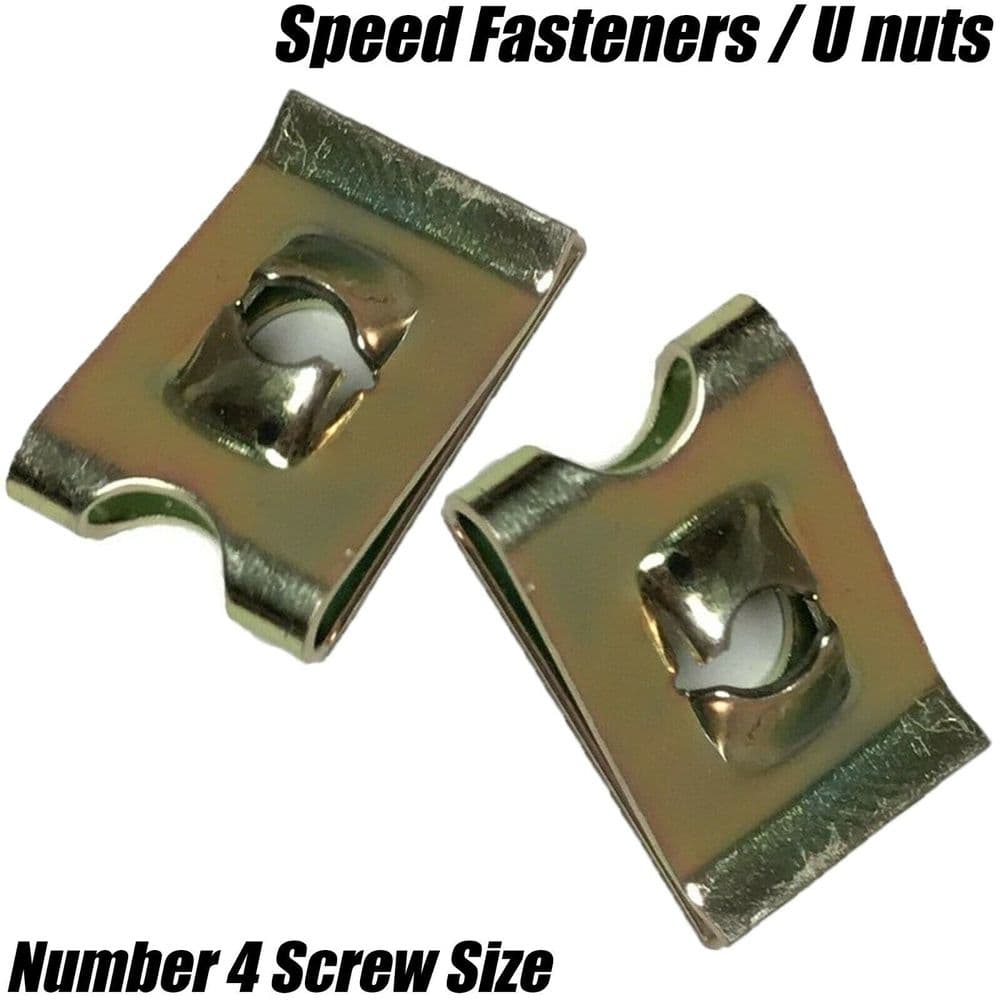20x No. 4 Speed Fasteners U Captive Nuts Spire Clips Interior Panel Fixings