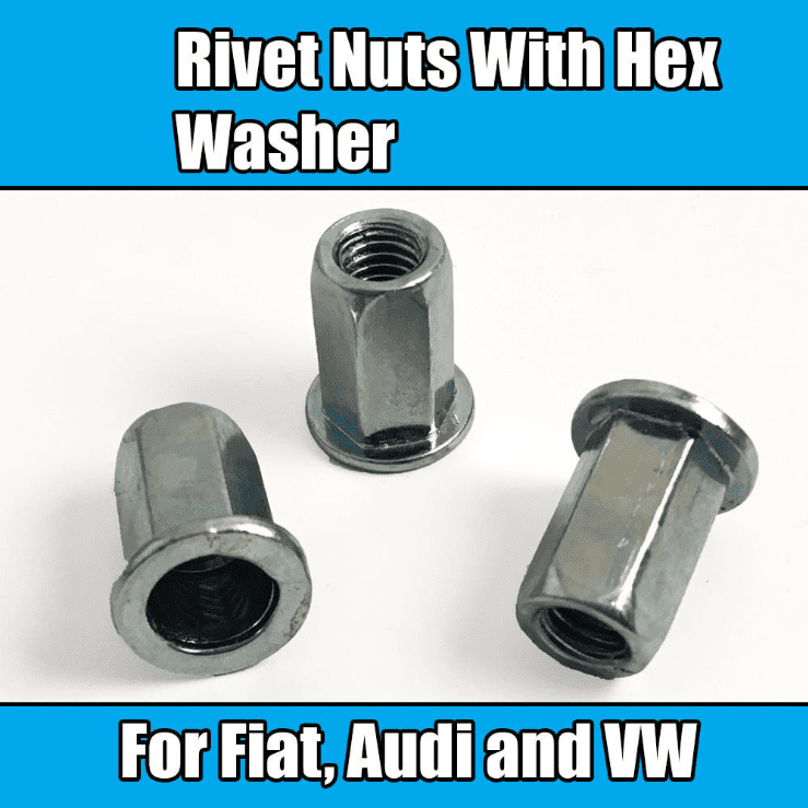 20x Nuts for Fiat Audi VW Threaded Rivets Nut M6 Blind Rivet Nut Washer Hex