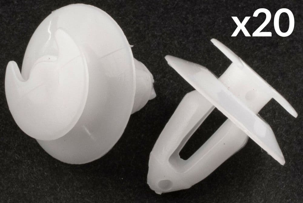 20x Panel Retainer 8mm White Plastic Trim Clip Type for Mercedes W300 ...