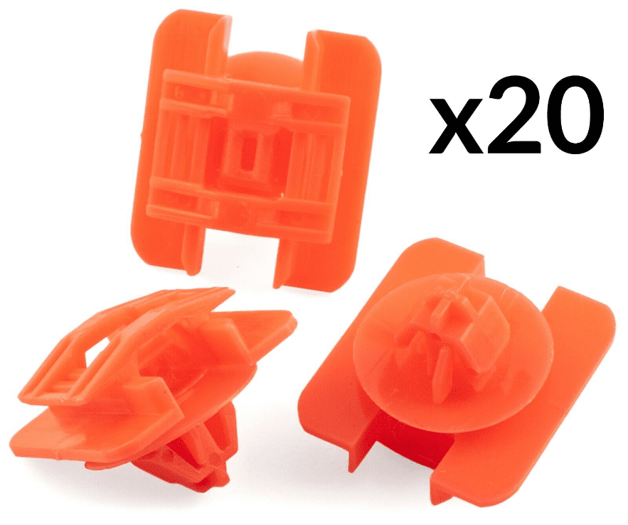20 Red Plastic Clips for Renault Clio Mk1 Door Bumpstrip Side Moulding