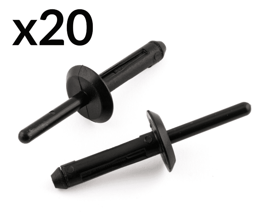 20x Rivet Trim Mounting Clips Black Plastic for Vauxhall Opel GM Jeep