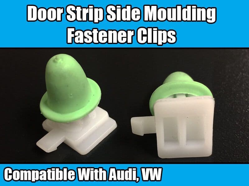 20x White Plastic + Green Rubber Trim Clips for Audi VW Door Strip