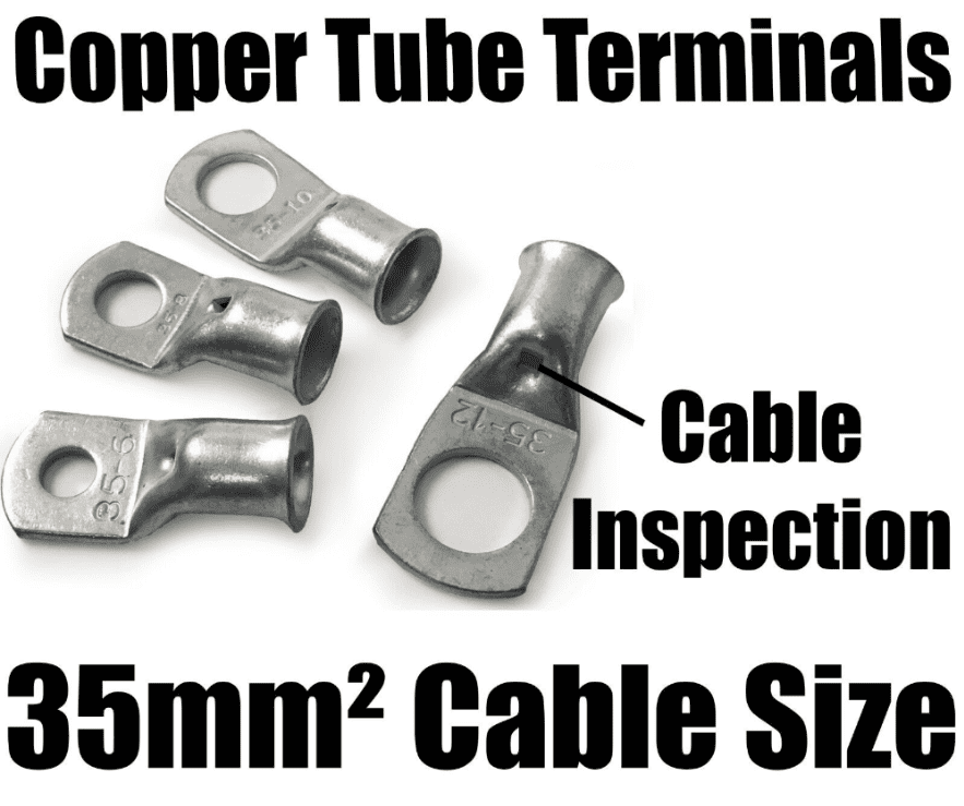 Copper Wire Connectors 35mm² Copper Tube Ring Crimp Terminals - Tin ...