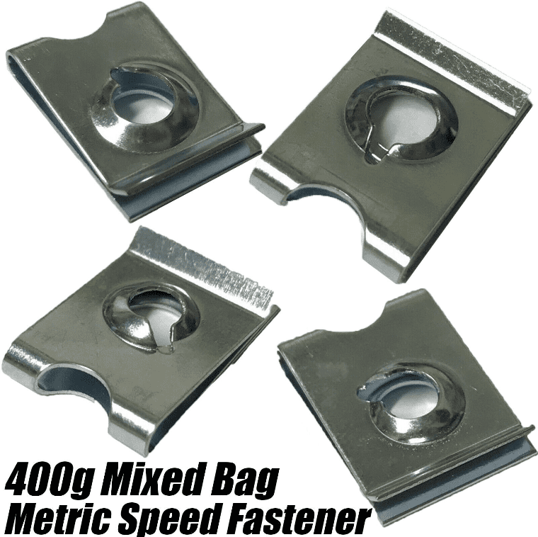 400g Bag of Speed Fasteners Metric U Clips Spire Clips Lug Nuts Zinc