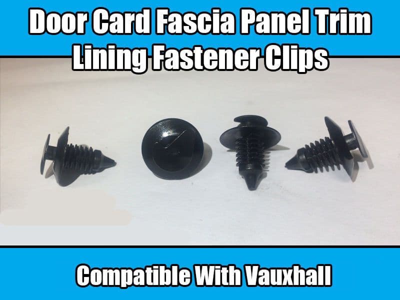 50 Black Plastic Clips for Vauxhall Door Card Fascia Panel Trim Lining