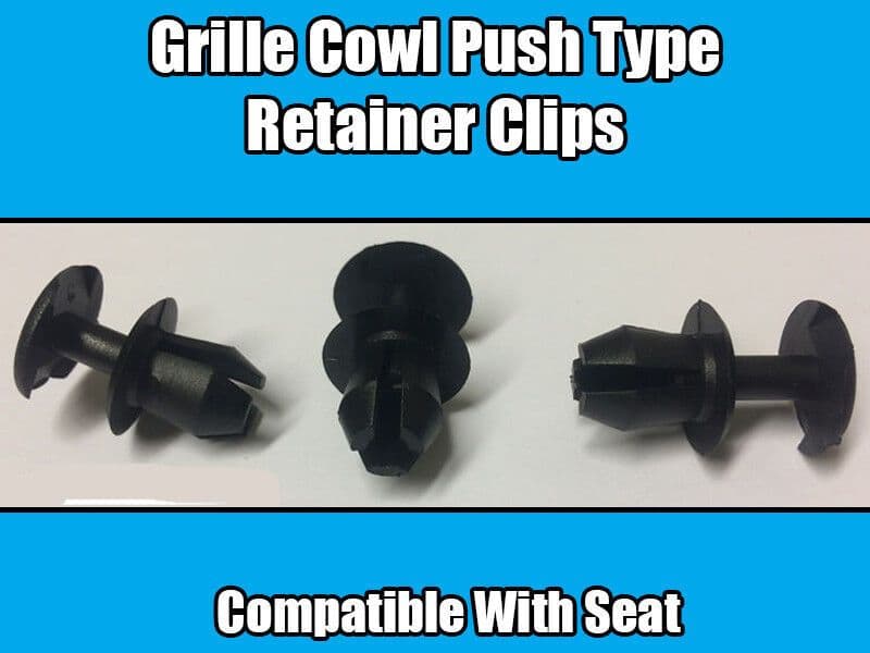 50x Plastic Push Type Retainer Clips for SEAT Ibiza Leon Grille Cowl