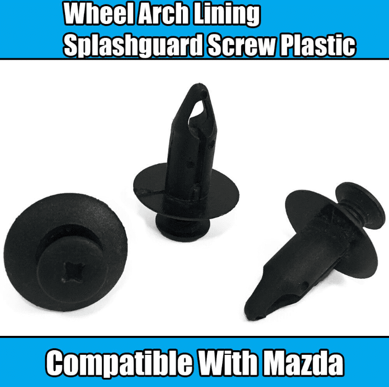 50x Black Plastic Rivet Clips for Mazda Wheel Arch Lining Splashguard