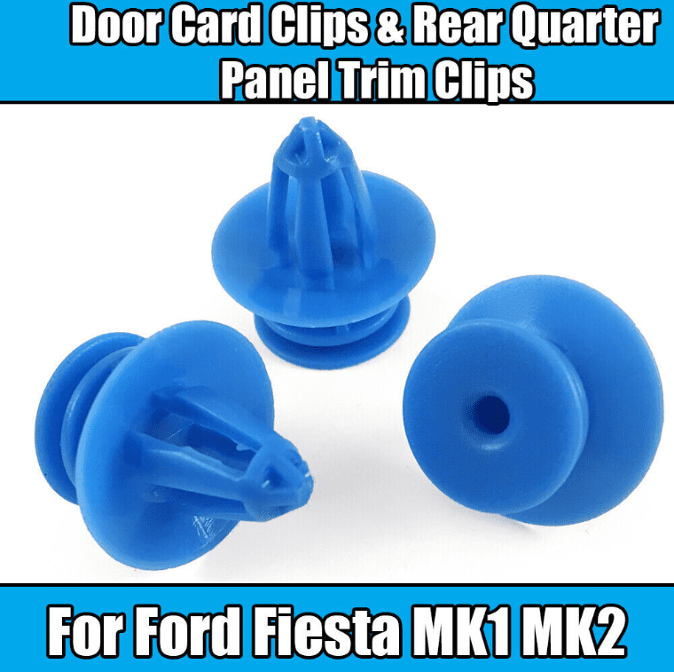 50x Blue Plastic Trim Clips for Ford Mk1 Mk2 Fiesta Door Card Panel