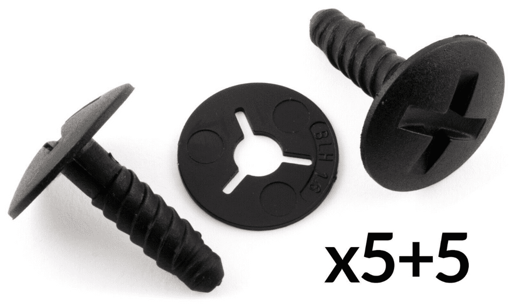 5x Plastic Screw w/ Washer for VW T5 Engine Headlight Battery Cover