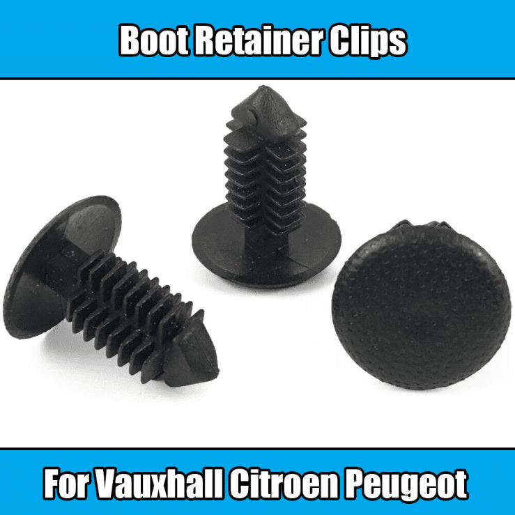 5x Black Plastic Clips for Vauxhall Citroen Peugeot Boot Lining