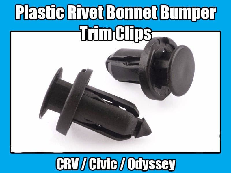 5x Black Plastic Trim Clip Rivet for Honda & Nissan Bumpers & Bonnets