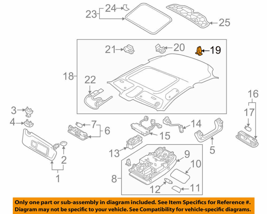 5 Metal Interior Roof Boot Door Panel Insert Clips for VW Golf Audi TT