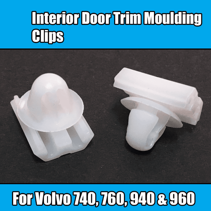 5x White Plastic Trim Clips for Volvo Door Moulding 740, 760, 940, 960
