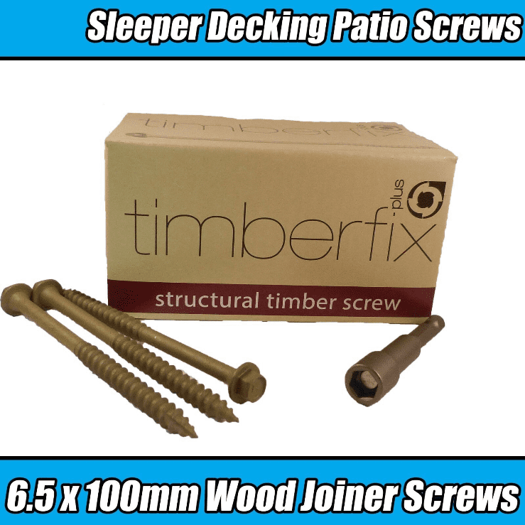 6.5mmx100mm Timber Lock Timberfix Structural Patio Decking Hex Screws
