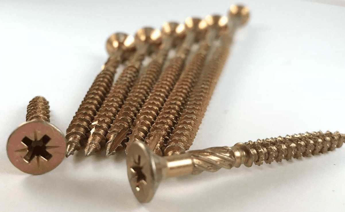 6G 3.5mmx15mm Premium Cutter Thread Wood Screws Pozi Csk Timberfix 360 Gold