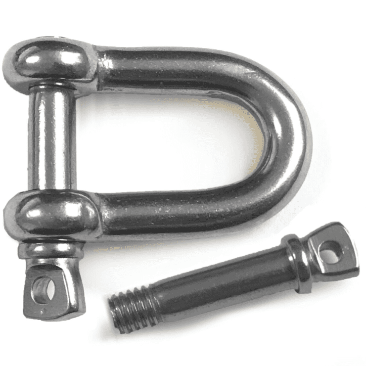 8mm A4 316 Stainless Steel D Shackle With Screw Pin Rigging Lock/8mm
