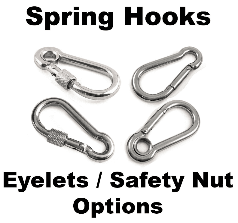 A4 Stainless Steel Carabiner Spring Hook Lock Nut Marine Grade Eyelet ...