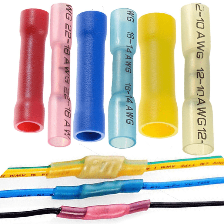 Adhesive Heat Shrink/Crimp Butt Connectors Terminal Red Blue Yellow