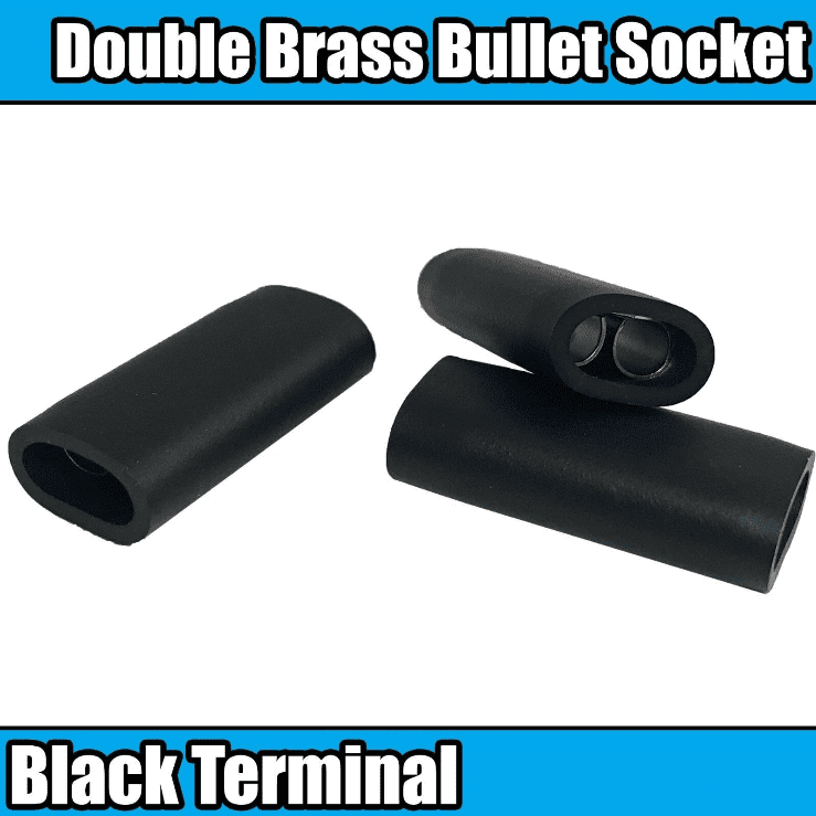 Black Insulated Brass Double Bullet Connectors Terminals Wire Crimp