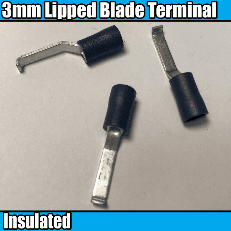 Blue Lipped Blade Insulated Electrical Splice Crimp 3mm Terminals Wire