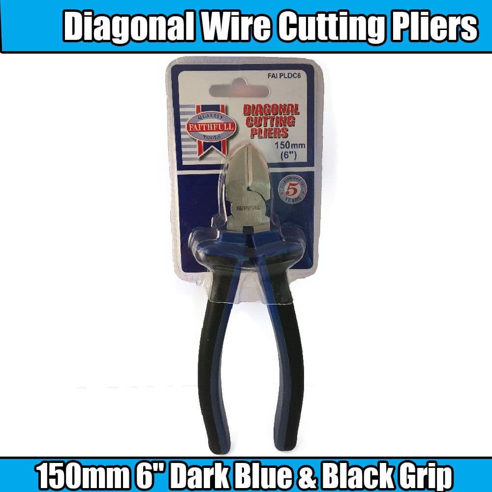 Diagonal Cutting Pliers 150mm 6" Quality Tools Wire Cutters Dark Blue