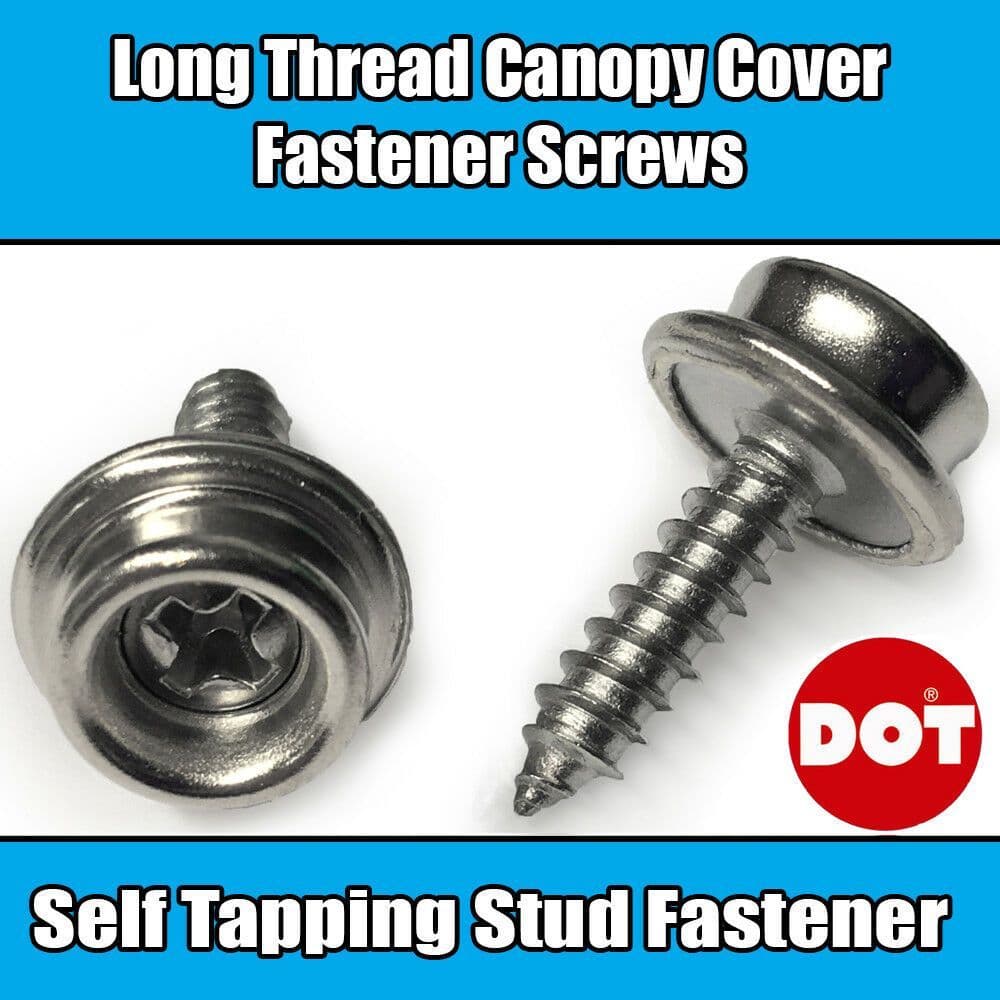 Dot Boat Canopy Cover Long Thread Screw Stud Snap Fastener Self Tapping