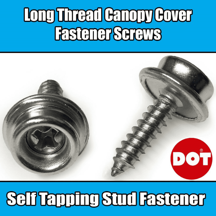 Dot Boat Canopy Cover Long Thread Screw Stud Snap Fastener Self Tapping