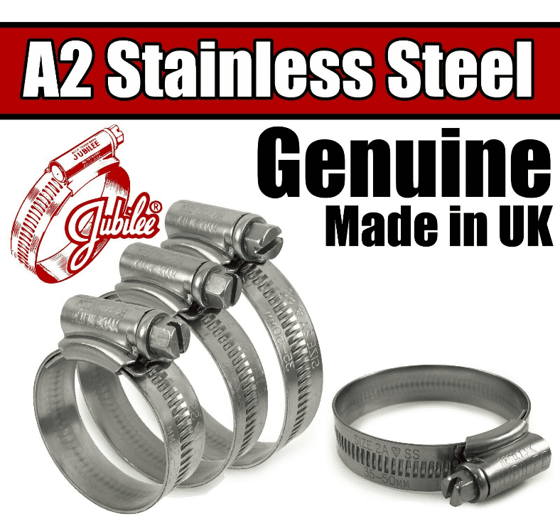 Jubilee A2 304 Stainless Steel Clips Hose Clamps Worm Drive 9.5-318mm