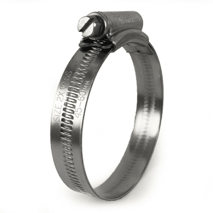 Jubilee Stainless Steel Clips Hose Pipe Clamp Worm Drive 45mm-60mm 2X
