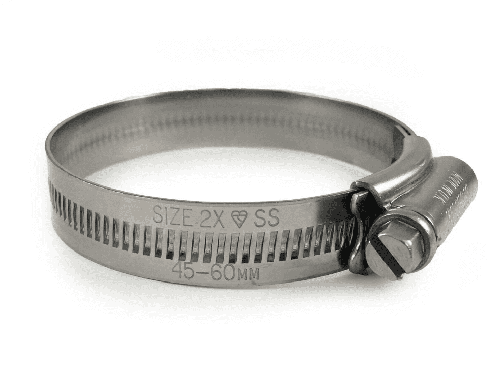 Jubilee Stainless Steel Clips Hose Pipe Clamp Worm Drive 45mm-60mm 2X