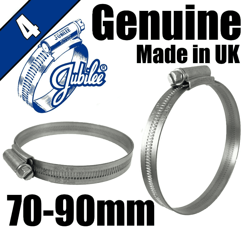 Genuine Jubilee Clips Steel Hose Pipe Clamps Worm Drive 70mm-90mm 4
