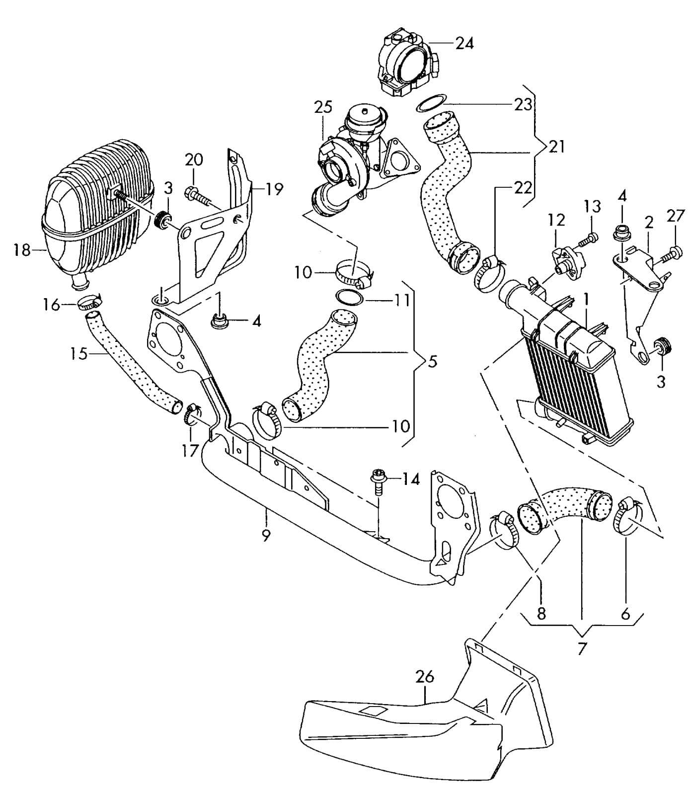 Intercooler Turbo Engine Hose Pipe for Audi A4 B7 2L TDI Quattro 04-08