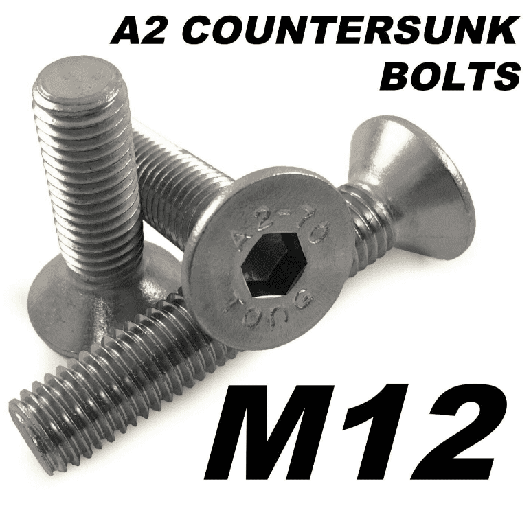 M12 A2 Stainless Steel Countersunk Bolts Allen Socket Bolts Screws