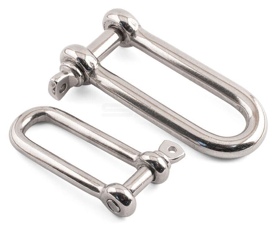 M16 Long D-Shackle A4 Stainless Steel Marine Grade 316 Lifting Rigging Pin