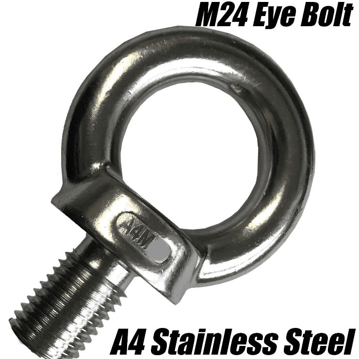 M24 A4 316 Marine Grade Stainless Steel Heavy Duty Lifting Eye Bolts
