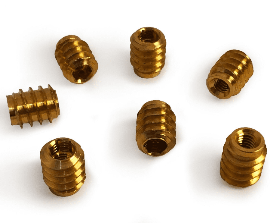 M4x10mm Hex Drive Solid Brass Screw Threaded Wood Inserts Chipboard