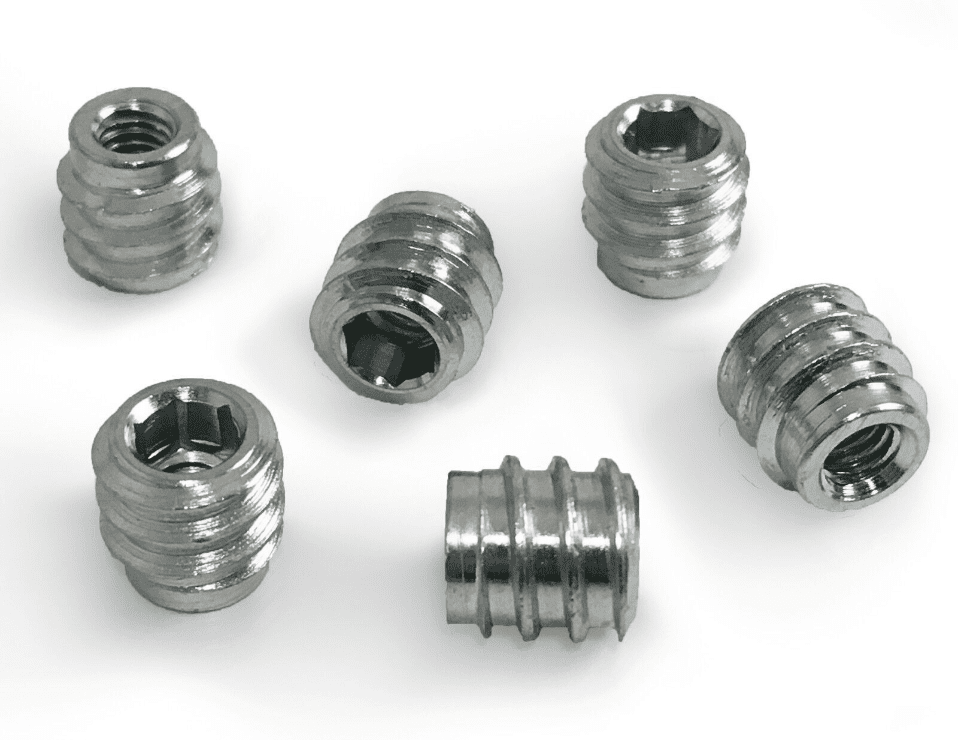 M4X8mm Hex Drive Steel Zinc Screw Thread Chipboard Wood Inserts