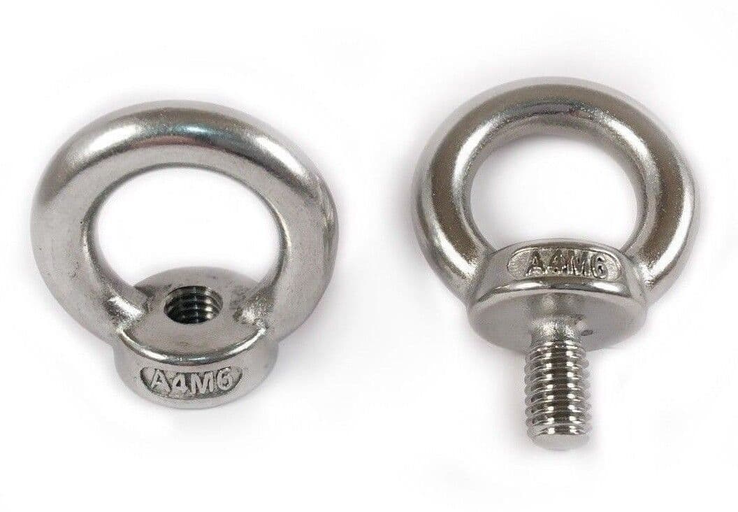M6 A4 316 Marine Grade Stainless Steel M6 Lifting Eye Bolts and Nuts